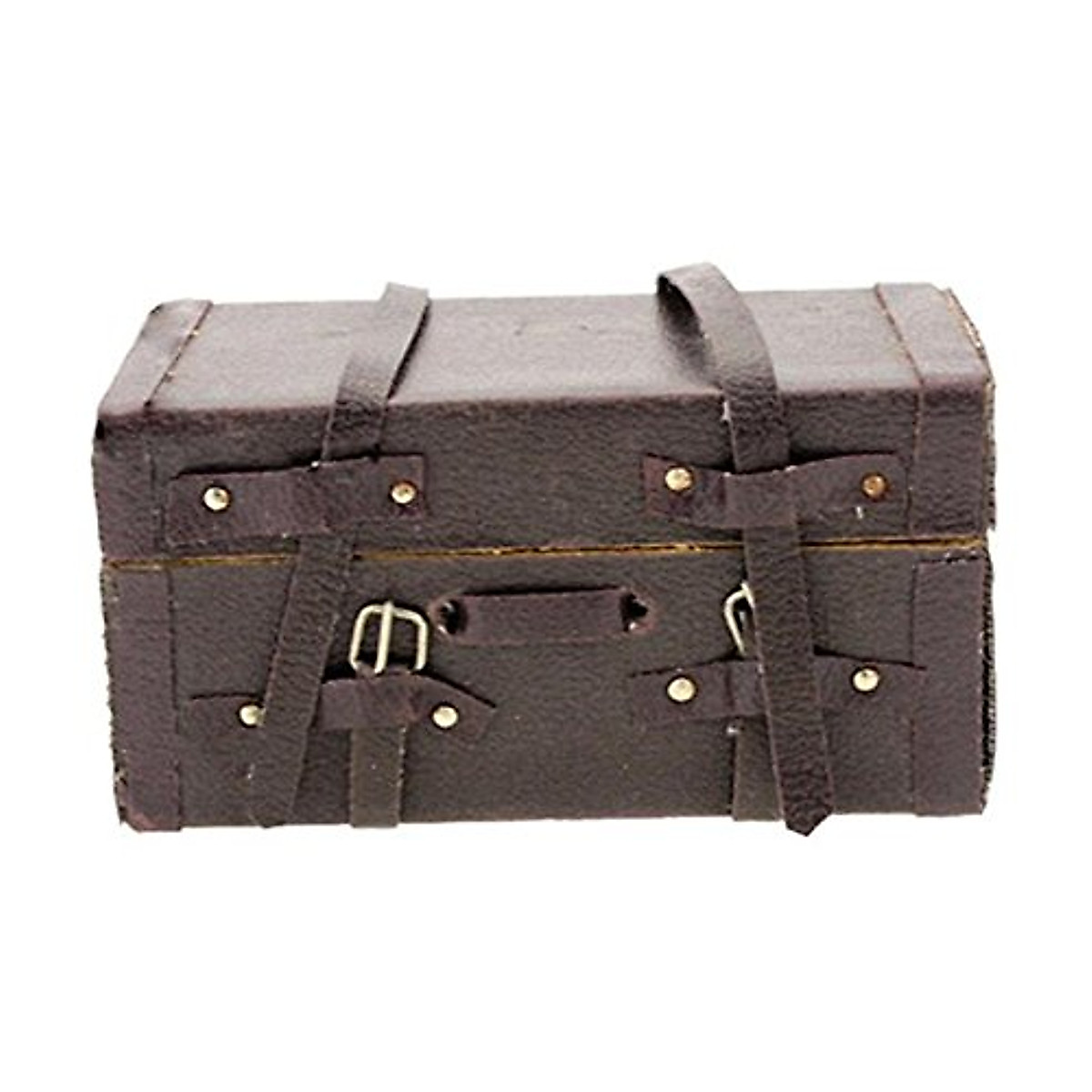 EatingBiting Dollhouse Miniature Doll Furniture Accessories 1:12 Dollhouse Miniature Vintage Brown Lugguage Box Trunk case Bag, Can Open and Close, Retro Elegant Vivid