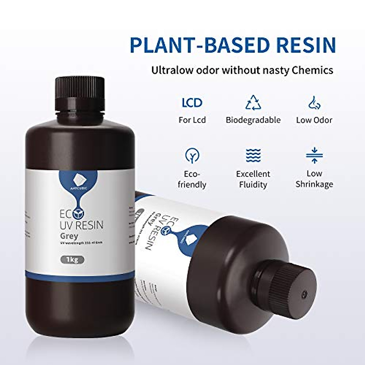 ANYCUBIC Photon Mono X2 and Plant-Based Resin (Grey, 1KG), Resin Printer Bundle