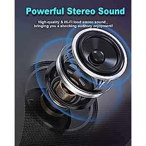 Wireless Bluetooth Speaker, Portable Speaker 15W Stereo Sound with Multi LED Light Dynamic Modes, IPX4 Waterproof Bluetooth Speakers, BT5.3, TWS Surround Pairing, Lightweight for Party Outdoor Camping