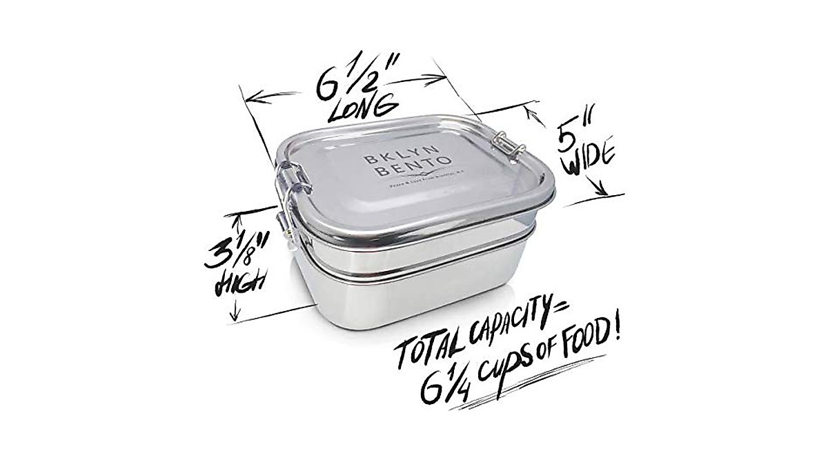 Eco-Friendly Stainless Steel Bento Box - Large 3 Compartment