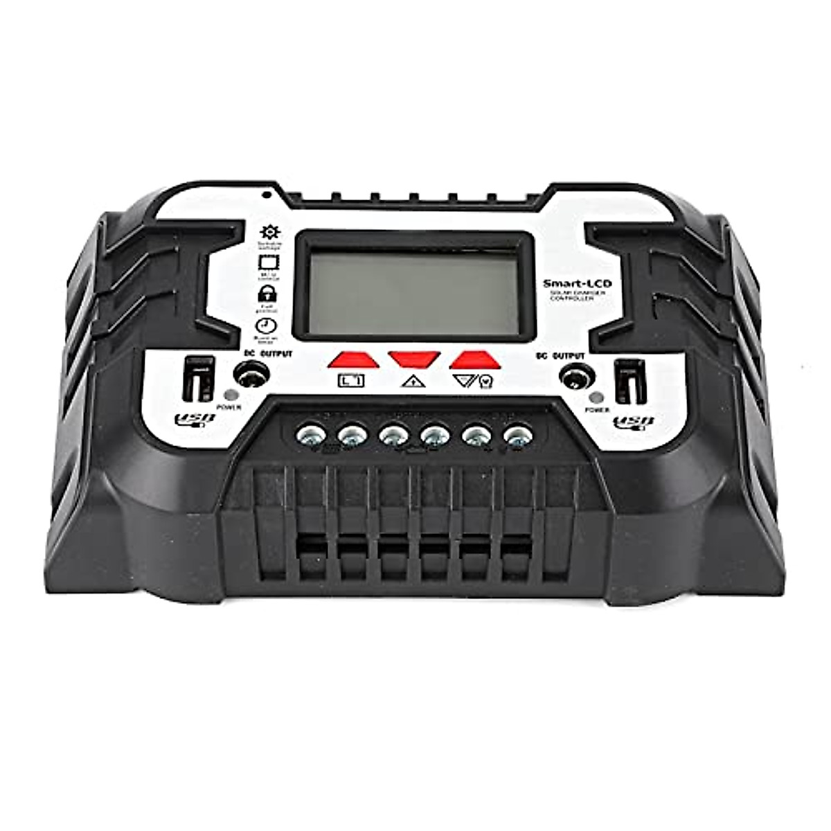 Solar Charge Controller, Solar Charge Controller MPPT Dual USB LCD Display 2.4A 12V24V IP32 Waterproof (50A)