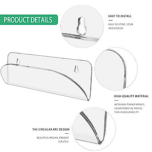 Bijun Skateboard Wall Mount, Longboard Invisible Clear Hanger Shelf, Display Rack, for Fits Skateboard, Longboard, Skis, Snowboards, Water Skis and Electric Skateboard (3 Pack)