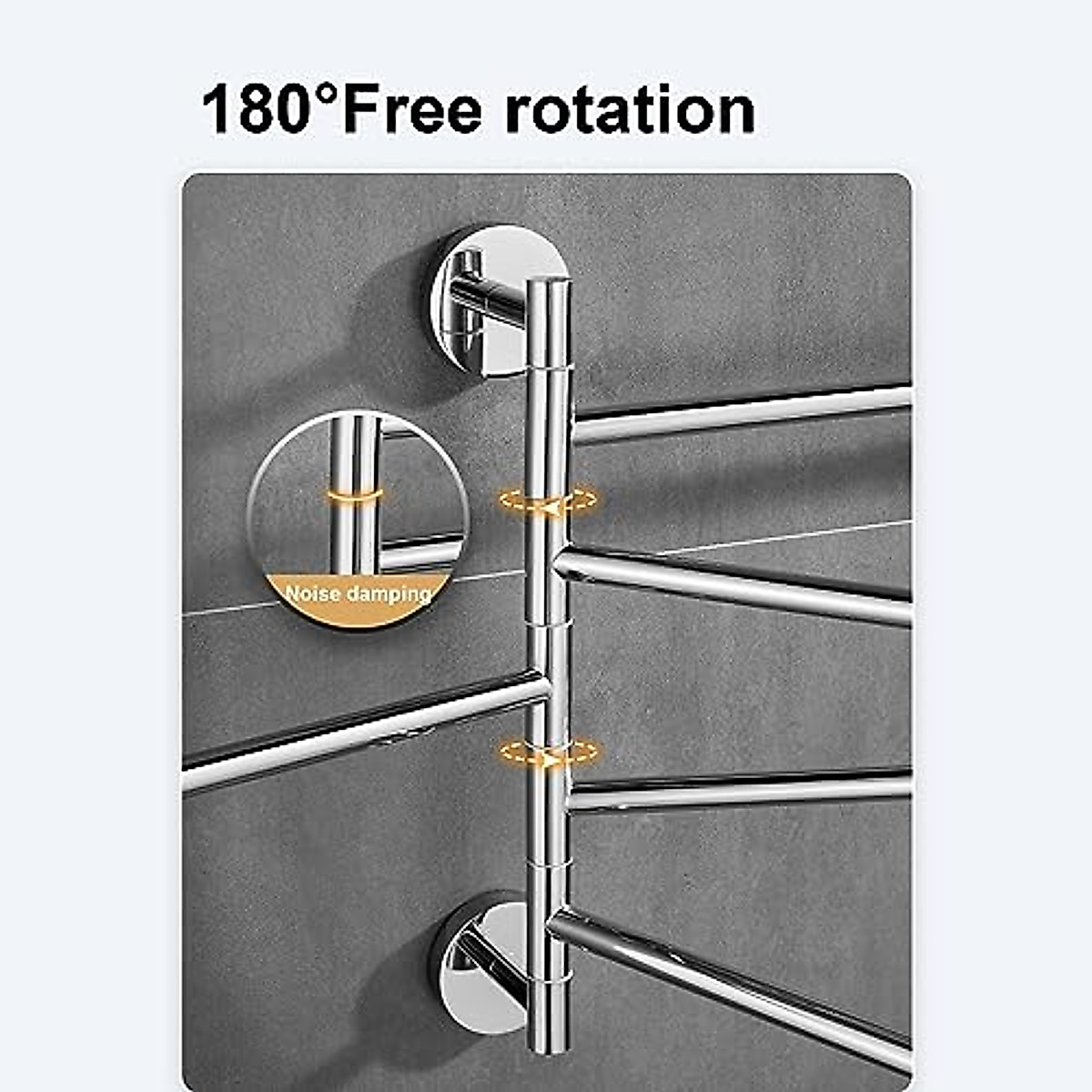 Towel Rod for Bathroom Wall, Copper Hand Towel Holder, Swivel Towel Bar, Space Saving Wall Mounted Towel Holder, for Kitchen Bedroom