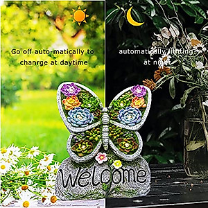 AWLLY Butterfly Garden Statues Outdoor Decor Sculptures, Garden Figurines, Patio, Lawn, Yard Art Decoration