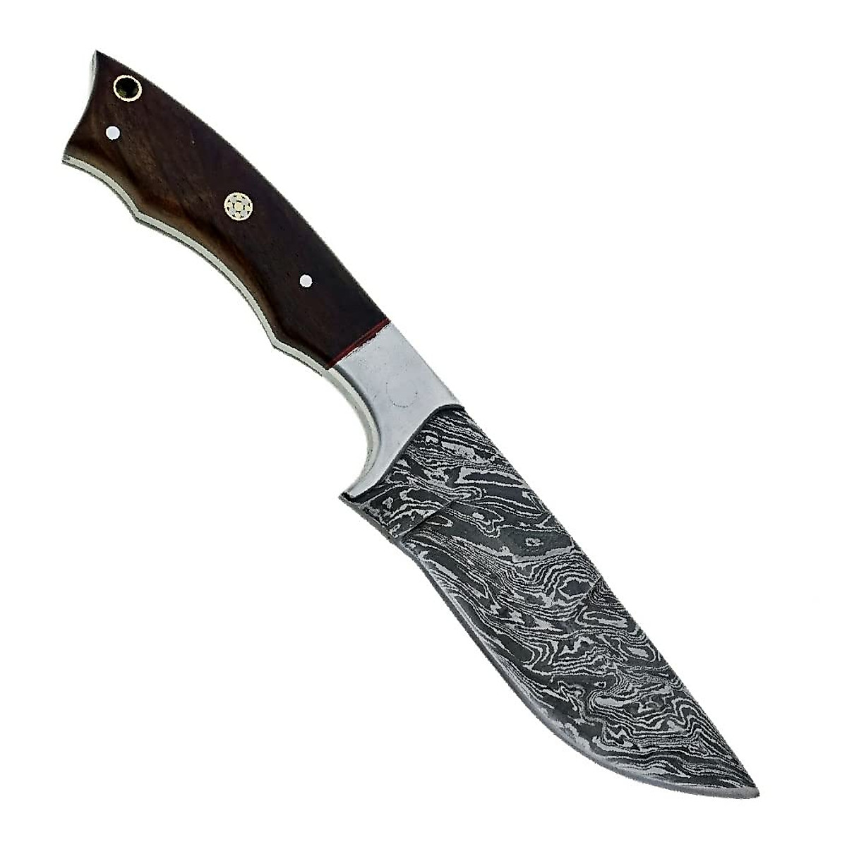 Custom Handmade Damascus Steel Hunting Knife/Skinning Knife SS-17454 (Rose Wood) (Rose Wood)