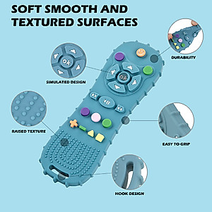 Small Dog Chew Toys for Puppy Teething,Crate Training Aids for Puppies, Multifunctional Gum Massage & Anxiety Reduction, Safe & Funny Interactive Dog Toy for Small Medium Breed (Blue and Black)