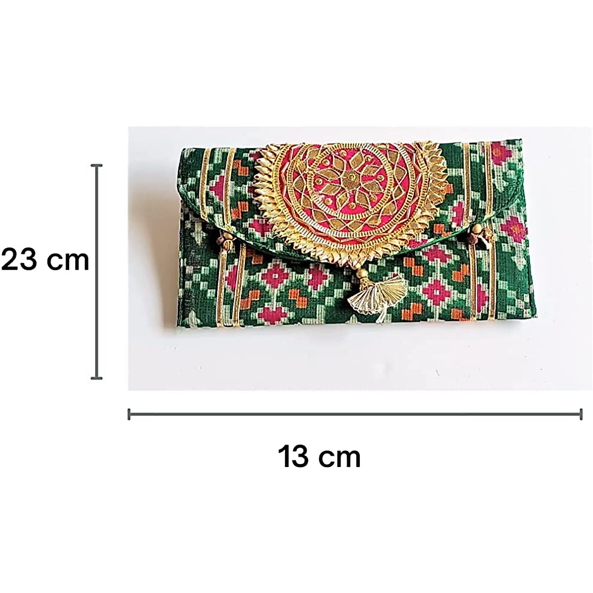 Indian Traditional Patola Clutch For Women Handbag Elegant Evening Wedding Party Purse For Women's BY PANACHE MERCHANT (Pack Of 4)