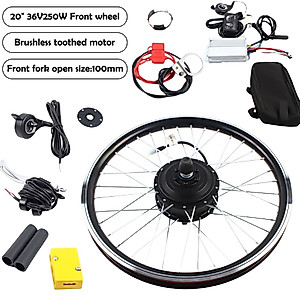 OUKANING Electric Bicycle Motor Kit 36V 250W Electric Bike Conversion Kit Front Wheel Powerful Motor E-Bike Conversion Kit for 20" Bike (20" 36V 250W Front Wheel)