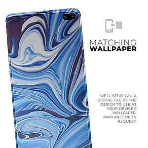 DesignSkinz Blue and White Blended Paint Protective Vinyl Decal Wrap Skin Cover Compatible with The Samsung Galaxy S20 (Screen Trim & Back Glass Skin)