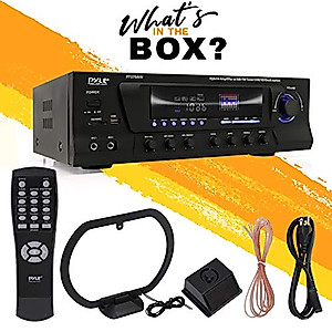 Pyle 300W Digital Stereo Receiver System - AM/FM Qtz. Synthesized Tuner, USB/SD Card MP3 Player & Subwoofer Control, A/B Speaker, iPod/MP3 Input w/Karaoke, Cable & Remote Sensor - Pyle PT270AIU.5