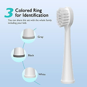 Replacement Brush Heads for Waterpik Sonic Fusion 2.0 Flossing Toothbrush with Cover, Compact, 3 Count White, Soft Bristles