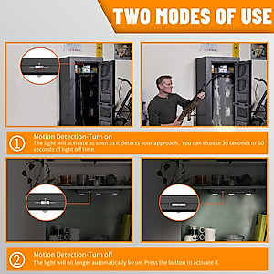 MIND&ACTION Gun Safe Lights,Motion Activated LED Light for Gun Safe Gun Cabinet, Ultra Bright Rotatable LED Lens for Directional Lighting Battery Powered (Black 1 Pack)