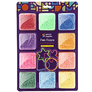 Special Supplies Fun Foam Modeling Foam Beads Play Kit, Children’s Educational Clay for Arts Crafts Kindergarten, Preschool Kids Toys Develop Creativity, Motor Skills (10-Pack)