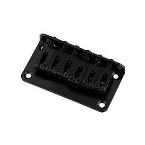 Metallor Top Load Guitar Bridge Tailpiece Fixed Hardtail Saddle Bridge Compatible with 6 String Fender Strat Tele Style Electric Guitar Parts Black.