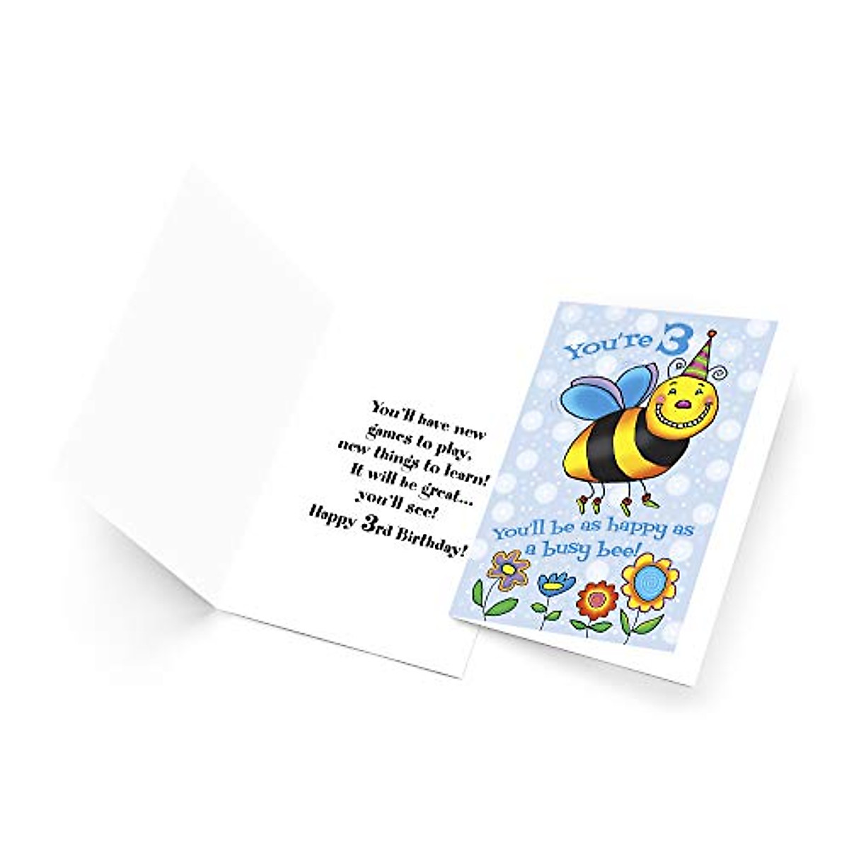 Happy 3rd(Third) Birthday Greeting Card For Boy or Girl | Made in America | Eco-Friendly | Thick Card Stock with Premium Envelope 5in x 7.75in | Packaged in Protective Mailer | Prime Greetings