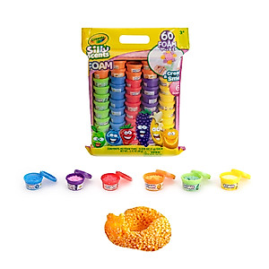 Crayola Play Foam - Silly Scents | 60x1oz Scented Foam Beads | Kids Modeling Foam in 6 Bright Colors and Scents | Kids Party Favors, Goody Bags, Stocking Stuffers, Christmas Gifts for Girls and Boys