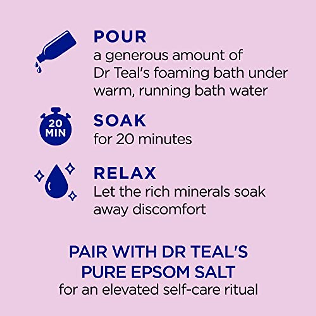Dr Teal's Foaming Bath with Pure Epsom Salt, Black Elderberry with Vitamin D & Essential Oils, 34 fl oz (Packaging May Vary)