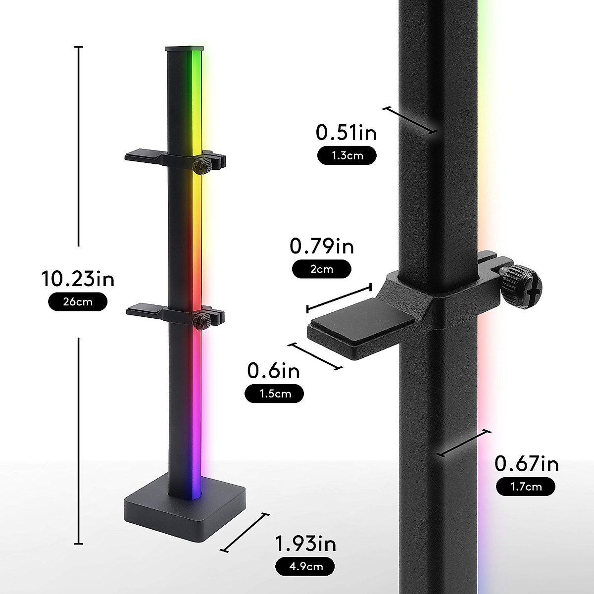 EZDIY-FAB Graphics Card GPU Brace 5V 3Pin ARGB,Support Video Card Sag Holder Holster Bracket, Anodized Aluminum (Black)