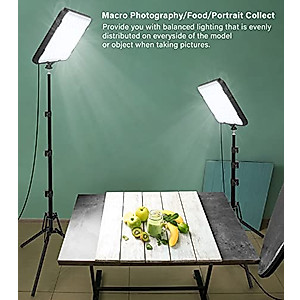 2 Pack LED Video Photography Lighting Kit with 62.99'' Tripod Stand, Unicucp 2500-8500K Dimmable Studio Streaming Light for Video Recording Filming, Live Game YouTube, Portrait Shooting, USB Charger