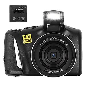 Digital Camera with Macro & Wide Angle Lens 48MP 4K Autofocus Vlogging Camera for Photography 3.0 Inch Screen Compact Camera for Beginners Teens with Two Rechargeable Batteries