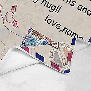InterestPrint Personalized Long Distance Blanket, Flannel Throw Blanket for Sister, Custom Any Relationship or Name, Ultra-Soft Blanket for Couch Bedroom Home Decor, 30x40-60x80 Inch