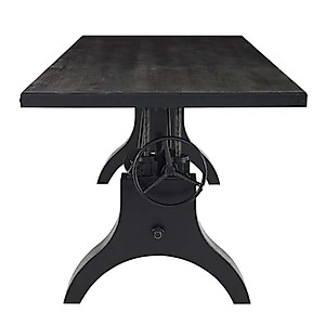 Modway 96" Crank Height Adjustable Rectangle Conference Dining Table, Black
