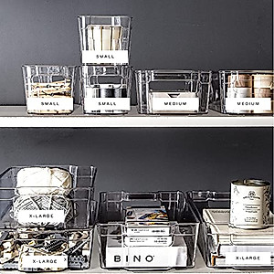 BINO | Stackable Storage Bins, Small - 2 Pack | THE STACKER COLLECTION | Clear Plastic Storage Bins | Built-In Handles | BPA-Free | Containers for Organizing Kitchen Pantry | Multi-Use Organizer Bins