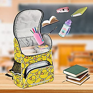 Sletend Large Capacity Printing Student Shoulder Bag for Children Teenagers Little Yellow Duck Cute Laptop Bag School Bag for Work School, Men's and Women's Travel Backpack