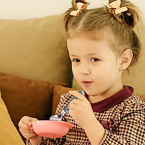 6 Pieces Toddler Utensils, Baby Forks and Spoons Set with Soft Colors Round Handles, Childrens Safe Flatware, Perfect Length For Toddlers, Dishwasher Safe