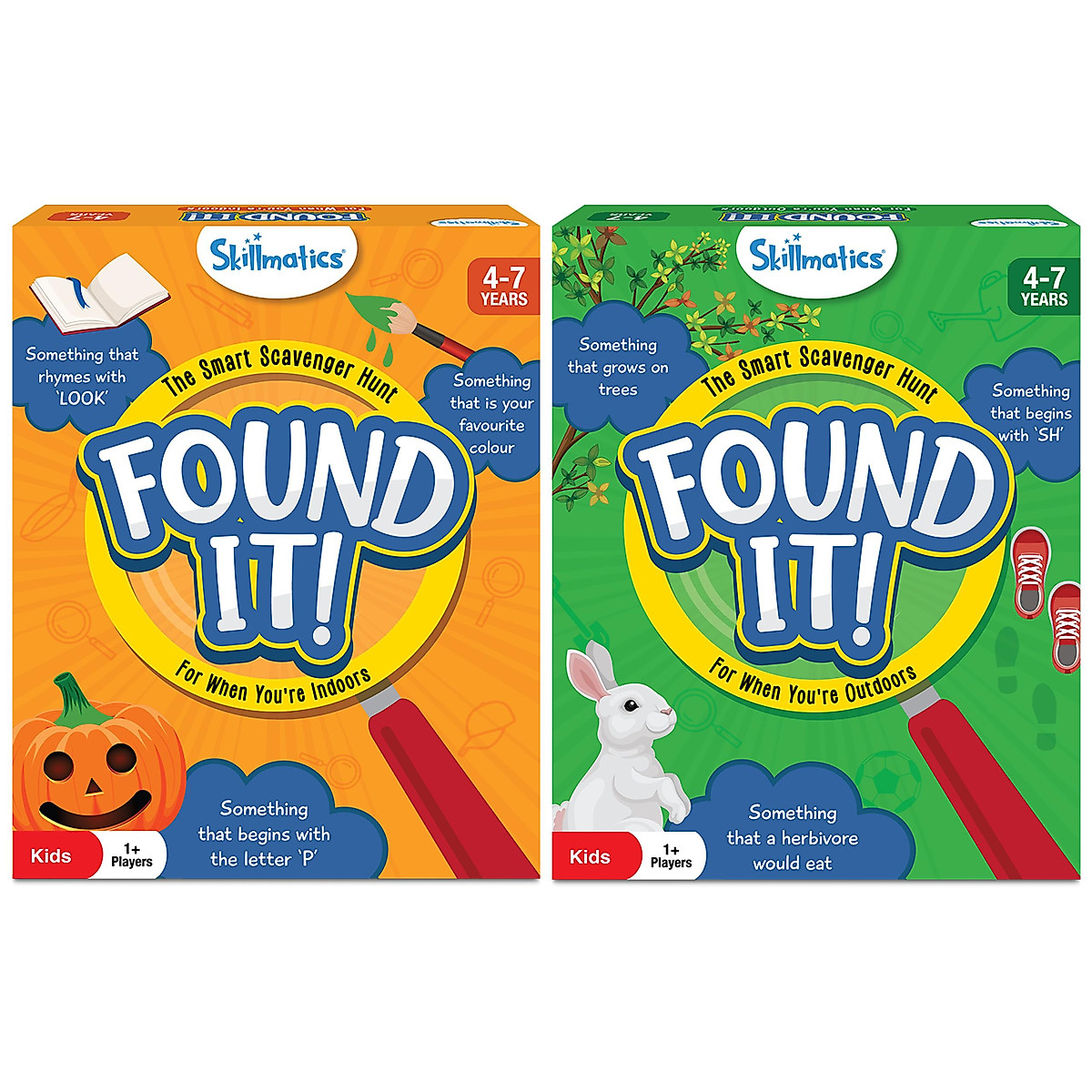 Skillmatics Found It - Indoor & Outdoor Edition Bundle, Scavenger Hunt for Kids, Fun Family Games, Ages 4 to 7