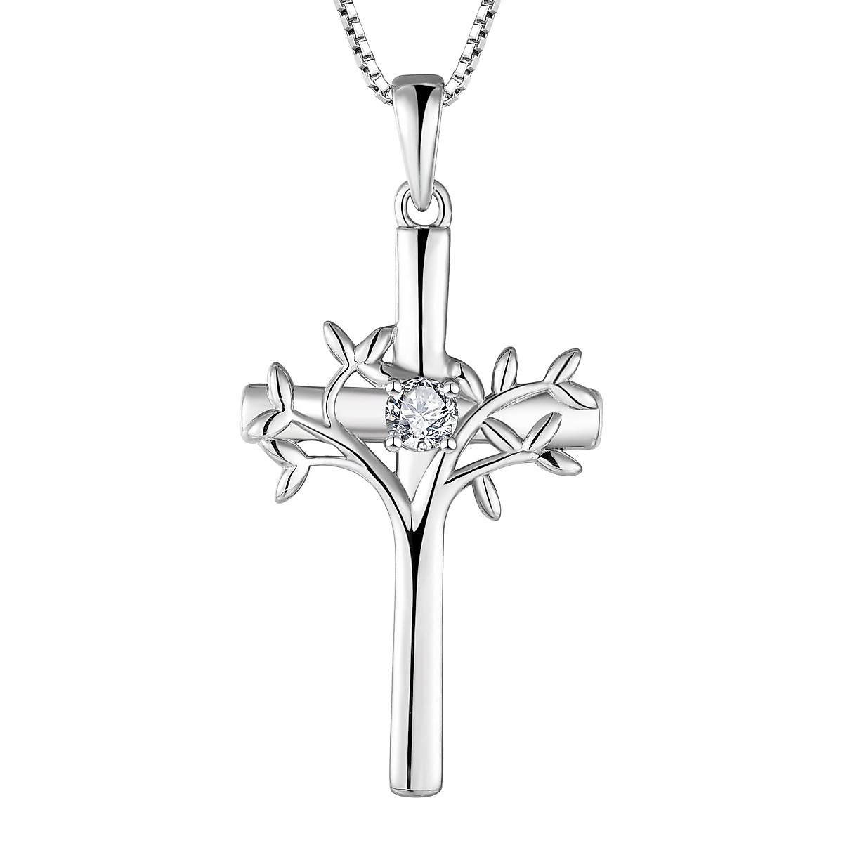 STARCHENIE Cross Necklace 925 Sterling Silver Tree of Life Pendant Crucifix Jewelry for Women