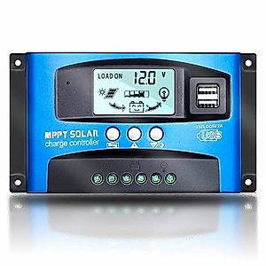 EpRec MPPT 40A 12V/24V Auto Focus Tracking Solar Panel Charge Controller Regulator with Dual USB Port,LCD Display, New Mppt Technical