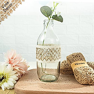 VGOODALL Jute Ribbons, 8 Rolls Burlap Lace Ribbons Rustic Ribbons for Crafts Gift Wrapping Party Decor