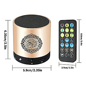 Hitopin Portable Digital Quran Speaker with Remote Control over18 Reciters and 15Translations Available Quality Qur'an Speaker Arabic English French, Urdu etc Mp3 FM Radio