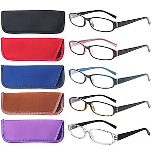 NORPERWIS Reading Glasses 5 Pairs Spring Hinge Comfort Fashion Quality Readers for Men and Women (5 Pack Mix Color, 2.00)