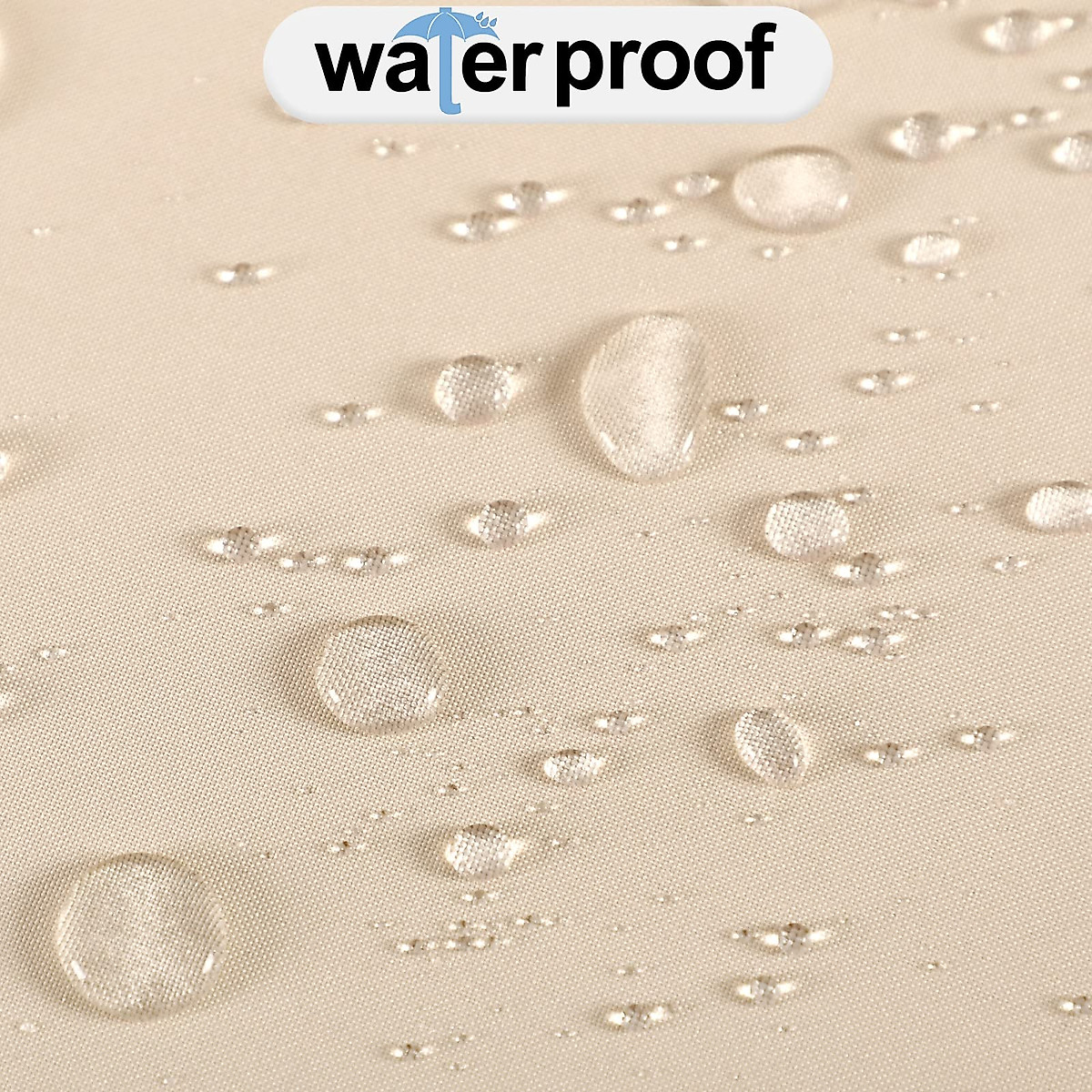 OutdoorLines Waterproof Outdoor Curtains for Patio - Windproof Tab Top Gazebo Curtain Panels - Privacy Sun Blocking Outside Curtain Set for Porch, Pergola and Cabana 54 x 84 inch, Beige, 2 Panels