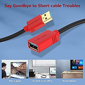 USB Extension Cable 20 ft, Larxavn USB3.0 Extension Cable USB Male to Female Extension Extender Cord Fast Data Transfer Compatible with Hard DriveKeyboard, Mouse, USB Flash Drive,Printer