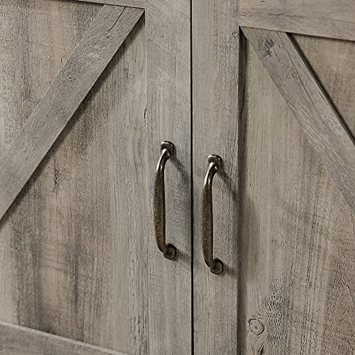 Walker Edison Georgetown Modern Farmhouse Double Barn Door Highboy Storage TV Stand for TVs up to 65 Inches, 58 Inch, Grey Wash
