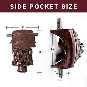 GSE Games & Sports Expert Set of 6 Heavy Duty PU Leather Billiard Pool Table Pockets, Billiard Pool Table Accessories (Walnut, Shield)