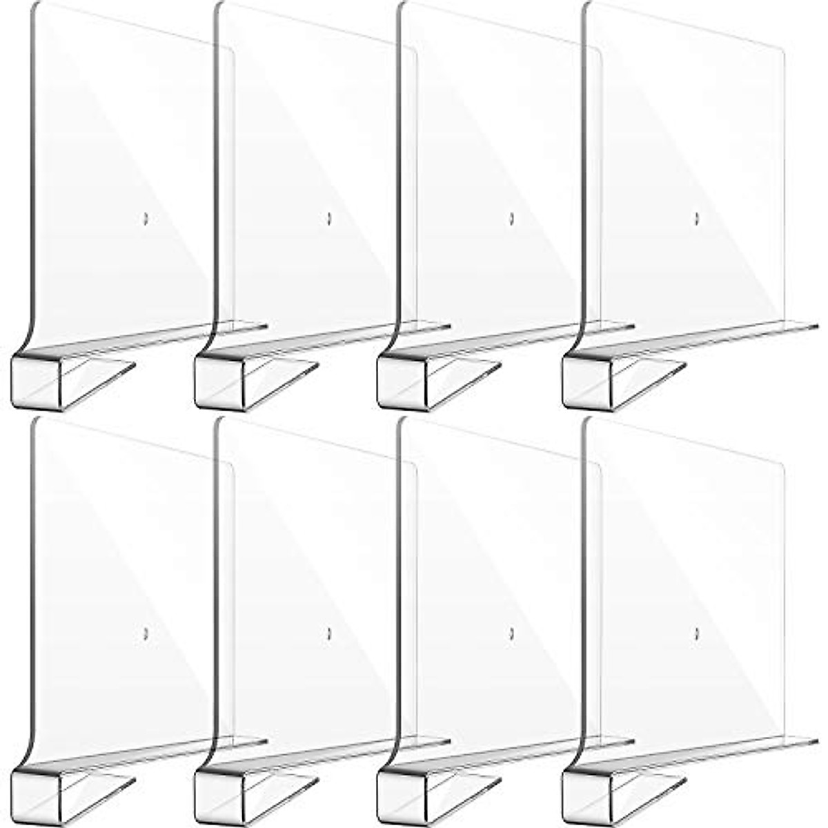 Boao Acrylic Shelf Dividers for Closet Wood Shelf Organizer Multi-Functional Wood Closet Separator for Storage and Organization in Bedroom No Installation Tools Required (Clear)