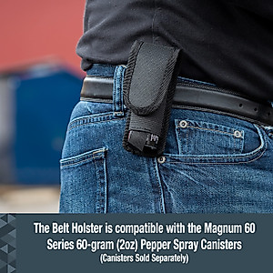 SABRE Nylon Belt Holster for Magnum 60 Series, Fits 60 Gram (2 Ounce) Models, Provides Quick Access To Protection, Durable Design, Velcro Closure