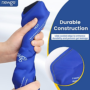 NEWGO Ankle Ice Pack Wrap for Swelling, Ice Pack for Ankle Injuires Reusable Ankle Cold Pack Wrap Hot Cold Therapy Ankle Ice Wrap for Sprained Ankles, Achilles Tendonitis - Blue