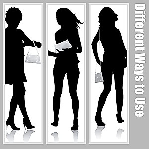 4 Pieces Silver Clutch Purses and Rhinestone Jewelry Set for Women Evening Diamond Sparkly Purses Necklace Bracelet Earrings for Wedding Bridal Party (Rhinestone Style)