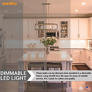 Sunlite 41380-SU LED Torpedo Tip B11 Chandelier Light Bulb, 7 Watts (60W Equivalent), 500 Lumens, Medium Base (E26), Dimmable, 27K - Warm White, 6 Pack, Frost