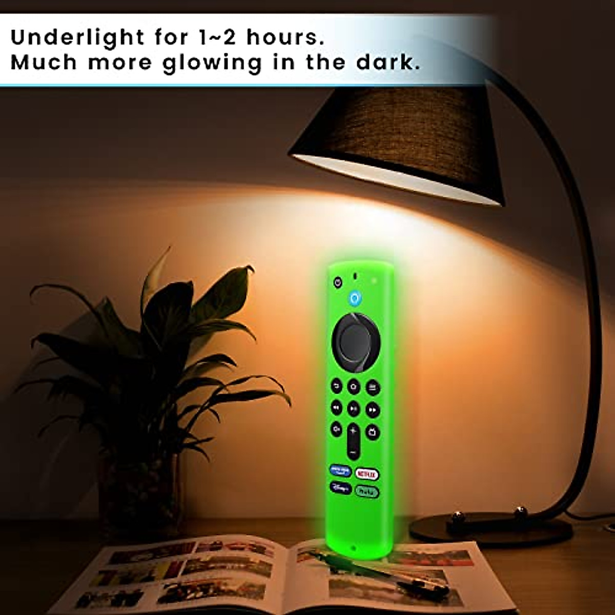 Fire TV Stick Cover Replacement for Fire Stick 4K MAX/Alexa Voice Remote (3rd Gen), Glow in The Dark, Anti-Slip Silicone Protective Case with Lanyard