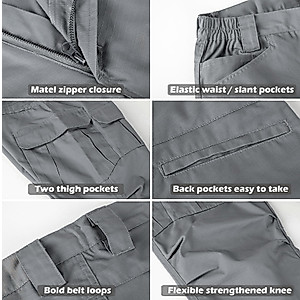 NAVEKULL Men's Outdoor Tactical Pants Rip Stop Lightweight Waterproof Military Combat Cargo Work Hiking Pants
