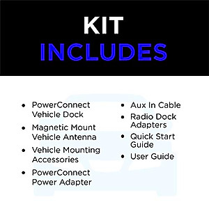 SiriusXM SXDV3 Satellite Radio Vehicle Mounting Kit with Dock and Charging Cable (Black)