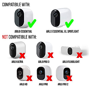 [Updated Version] Wasserstein Solar Panel with 13.1ft/4m Cable Compatible with Arlo Essential Spotlight/XL Spotlight Camera (3-Pack, Black) (NOT Compatible with Arlo Ultra, Pro 1/2/3, HD, Floodlight)