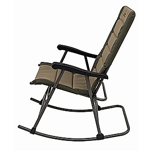 ALPS Mountaineering Outdoor Rocking Chair - Durable Folding Beach and Camp Chair with Comfortable Cushioned Polyester Fabric Over Locking Steel Frame, Clay/Khaki