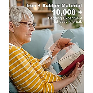 5X Hands Free Magnifying Glass for Reading.6.7" x 9.5"Large Full Book Page Magnifier for Neck Wear. Magnifier for Reading,Sewing, Cross Stitch, Inspection (White)